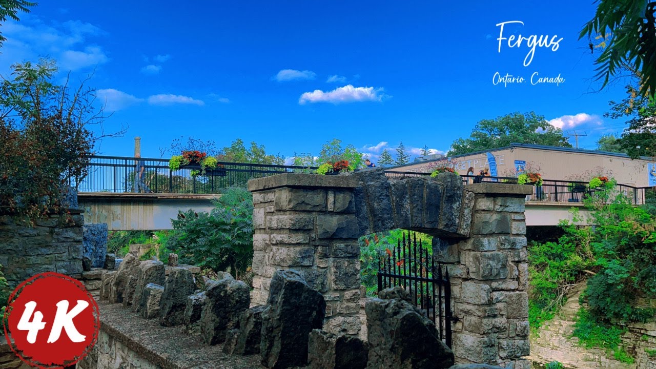 Relaxing Walk in Fergus | Ontario's Beautiful Village | 4K 60fps ASMR ...