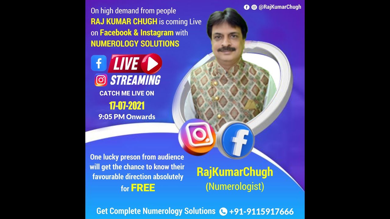 🔴Numerology Prediction with Raj Kumar Chugh- Numerologist - YouTube