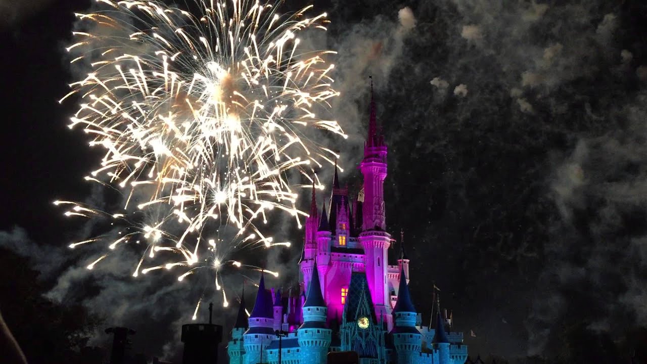 Fireworks over Cinderella's Castle, Magic Kingdom, Orlando, FL - YouTube