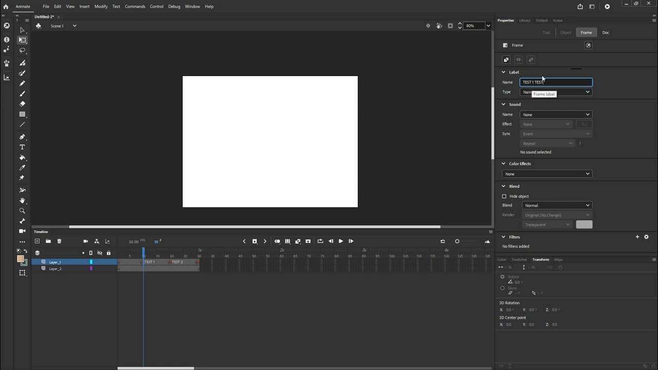 Adobe Animate Bug - Frame Label Text Disappears When Editing - YouTube