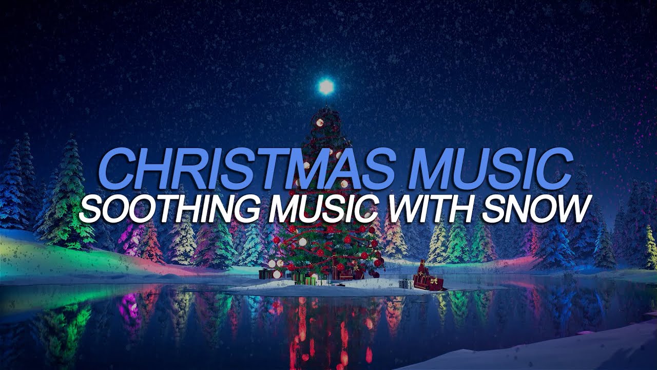 Relaxing Christmas Music | Snow falling ambience | Christmas lights | 1 ...