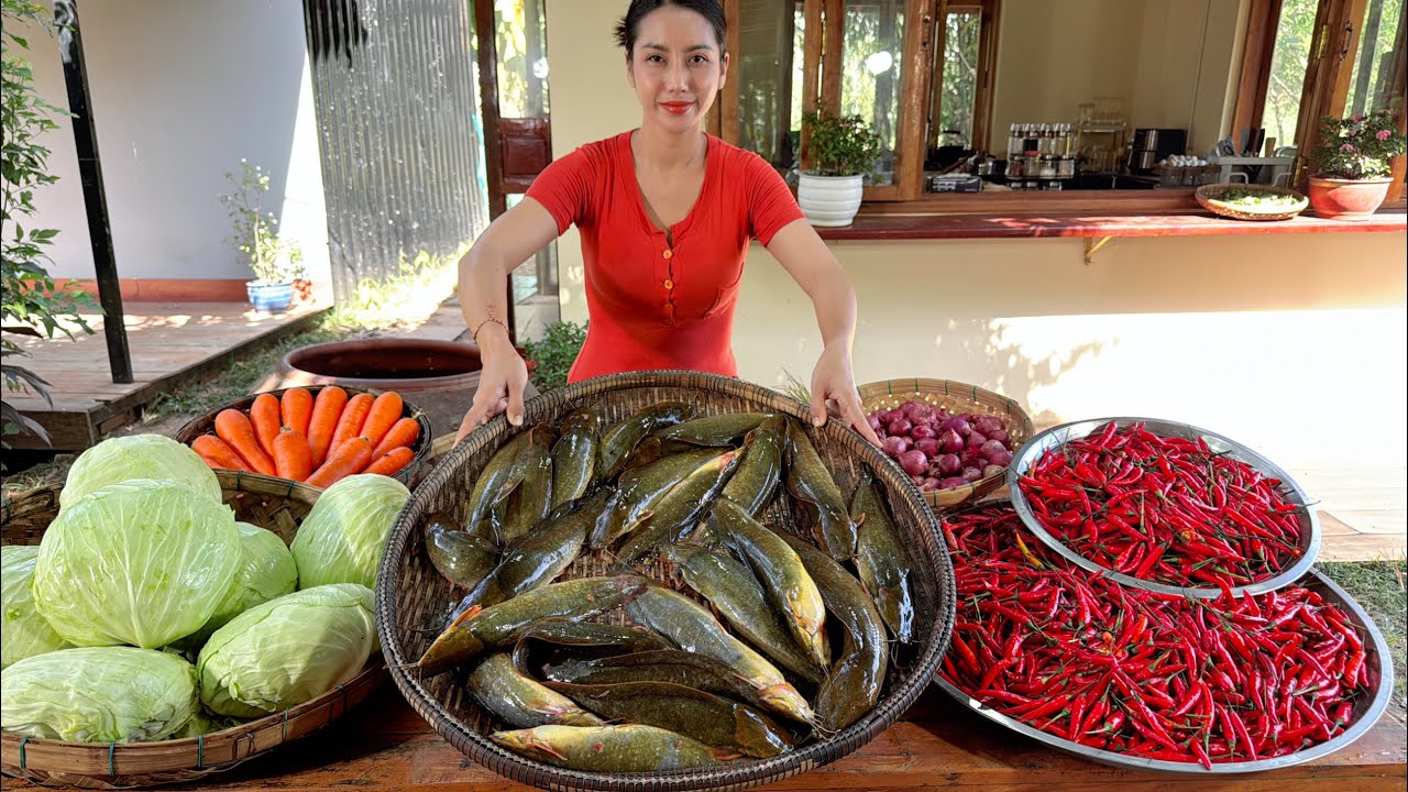 How to cook fish crispy with cabbage recipe in my countryside - Amazing ...