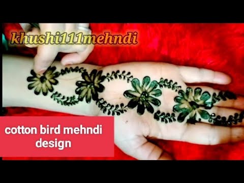 easy mehndi trick_cotton bird mehndi design,,,coin trick mehndi. # ...