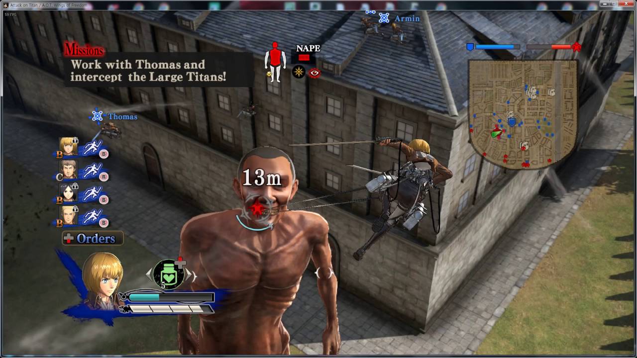 A.O.T. Wings of Freedom Play - YouTube