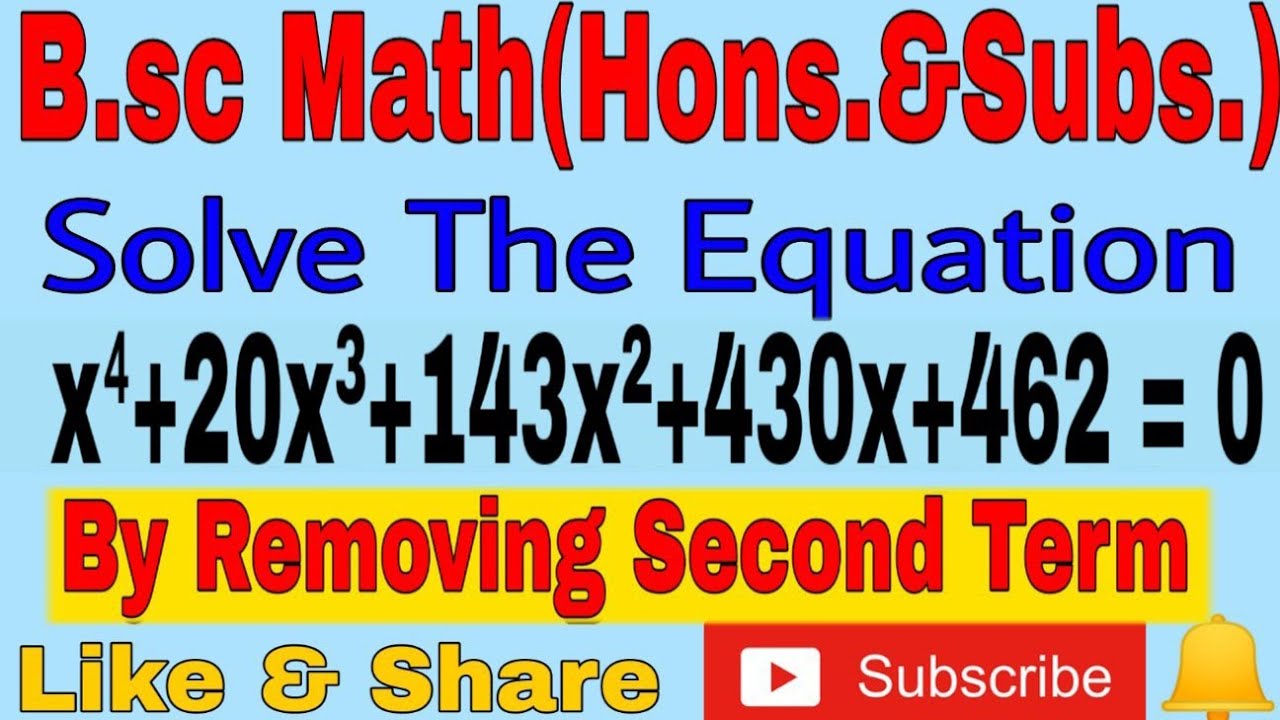 Solve The Equation By Removing Second Term Solve X 20x 143x 430x solve-the-equation-by-removing-second-term-solve-x-20x-143x-430x