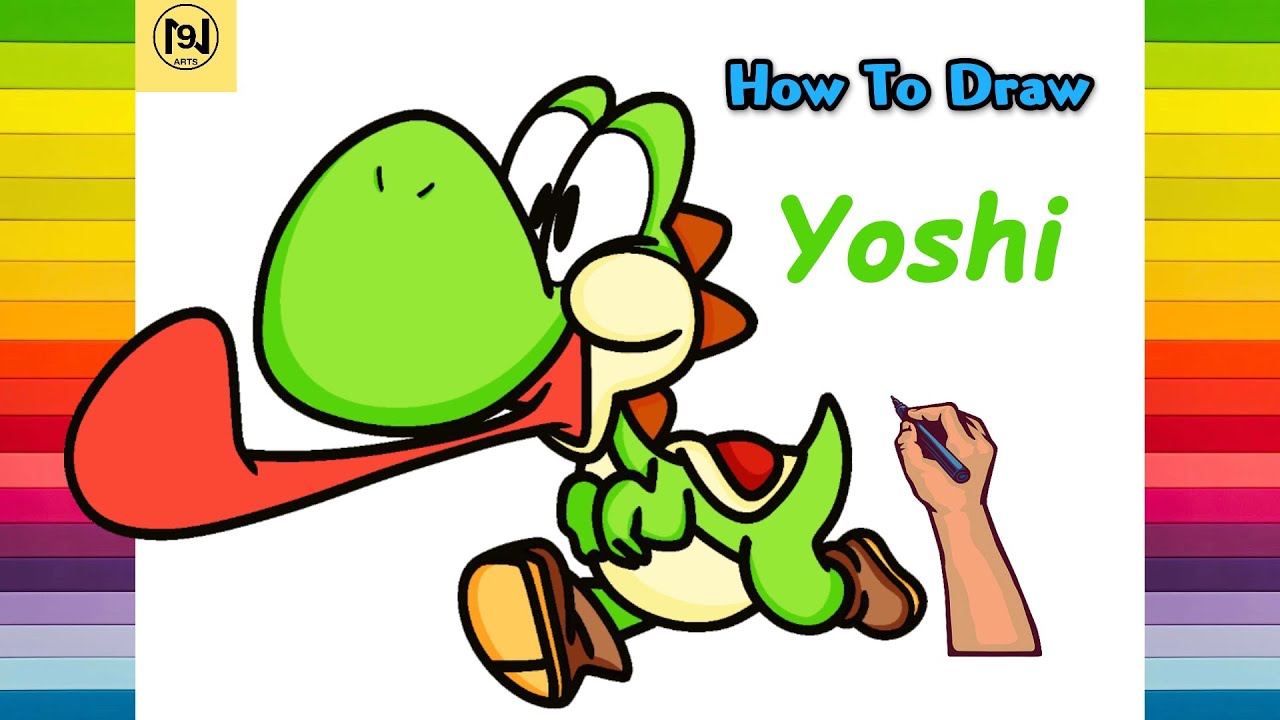 How to Draw Yoshi Easy and Cute | Super Mario Bros - YouTube