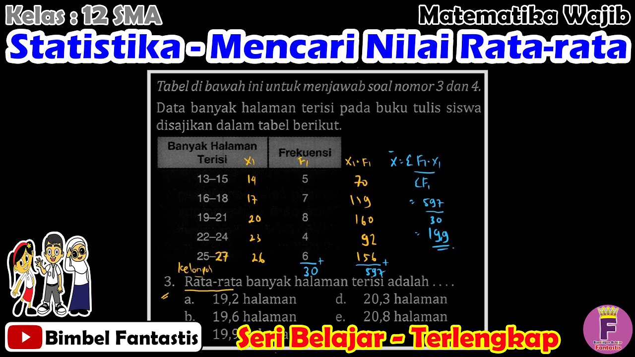 Mencari Nilai Rata-rata - Data Kelompok || Seri Belajar || No 3 || 2022 ...