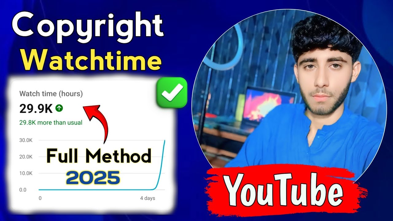 Copyright watchtime Method 2025 || YouTube 4k hours watchtime trick ...