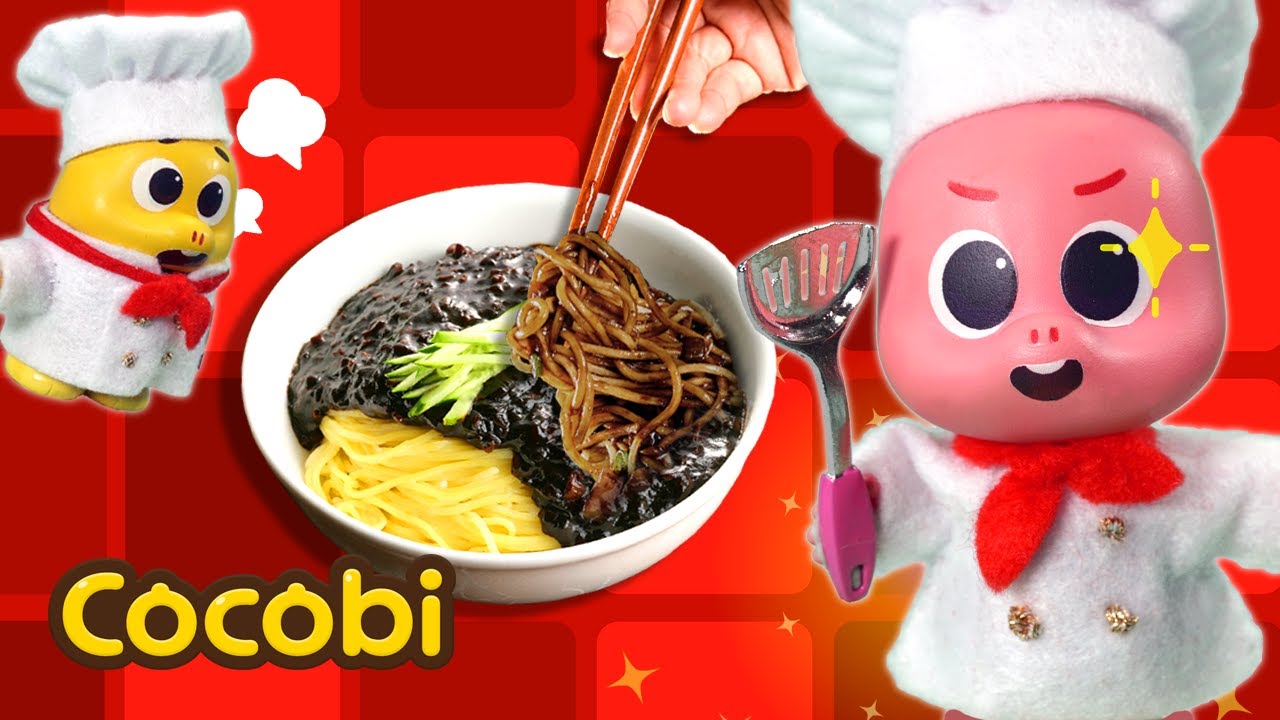 Let's Make Black Noodles! | Play with Cooking Toys | Cocobi Food Truck ...