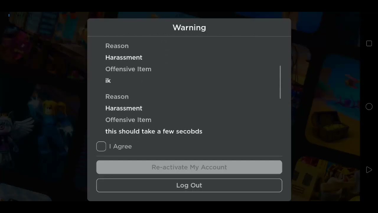 Getting warning from roblox because..... - YouTube