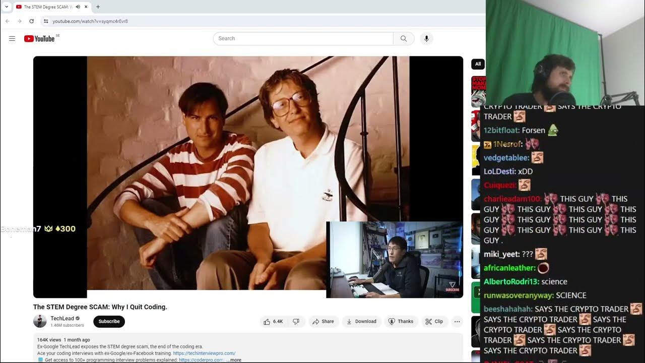 Forsen Reacts to The STEM Degree SCAM: Why I Quit Coding. - YouTube