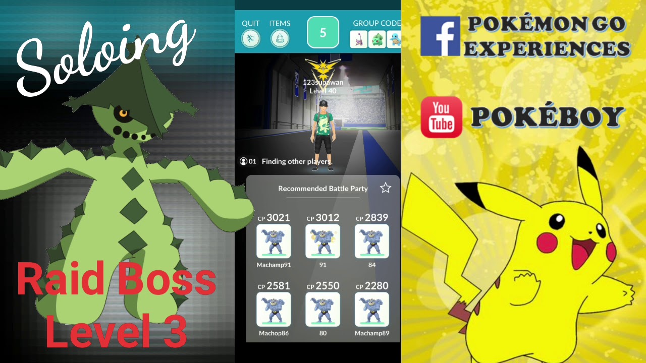 SOLOING CACTURNE ON POKEMON GO RAID BOSS LEVEL 3 - YouTube
