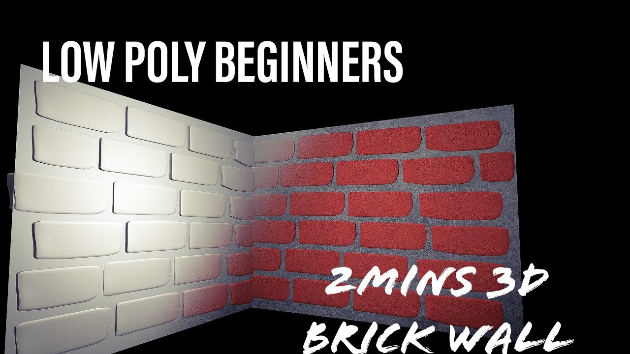 low poly beginners modeling 3D brick wall prisma 3D - YouTube