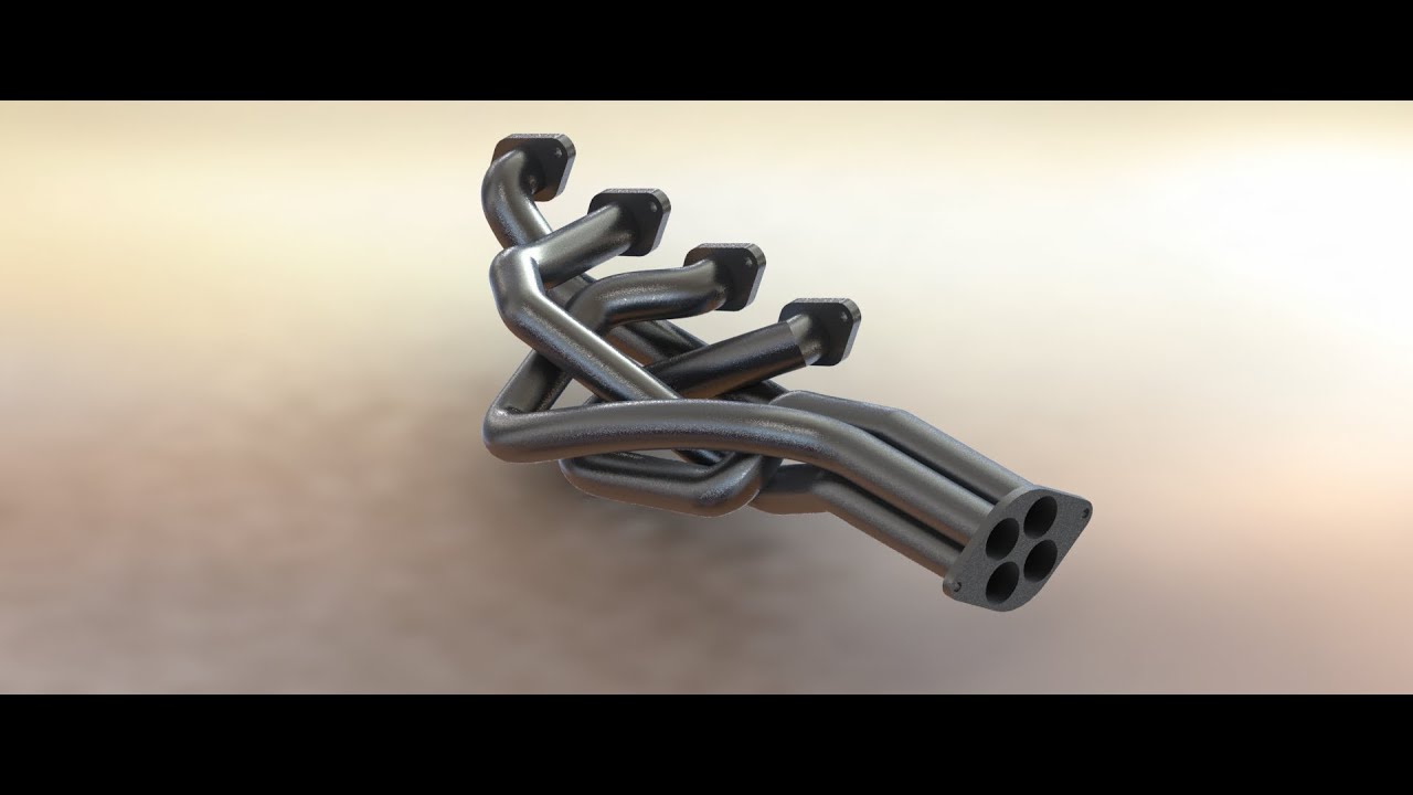 SolidWorks Tutorial~How to create advanced #exhaust manifold 3D #tubing ...