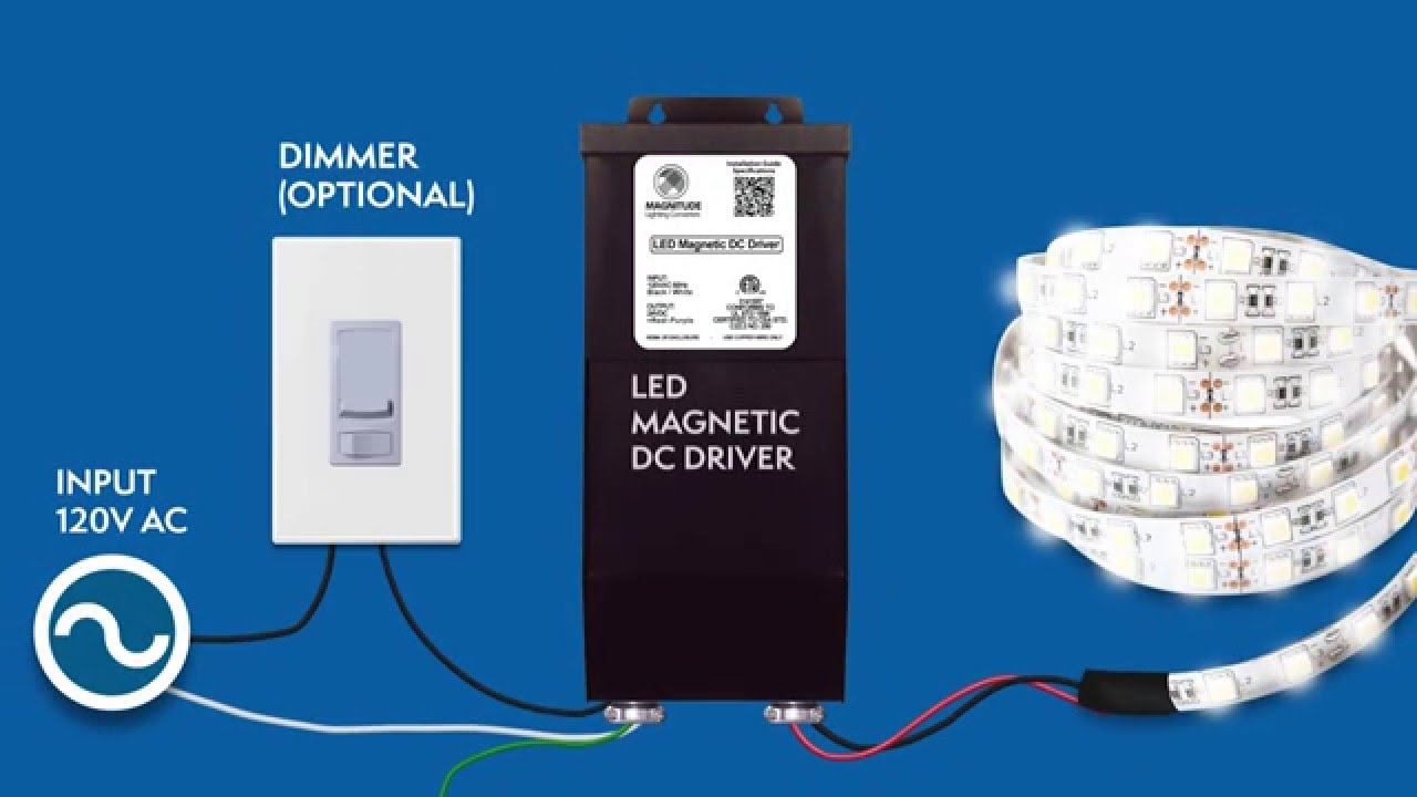 24VDC 200W-300W Magnetic Dimmable LED Driver installation guide - YouTube