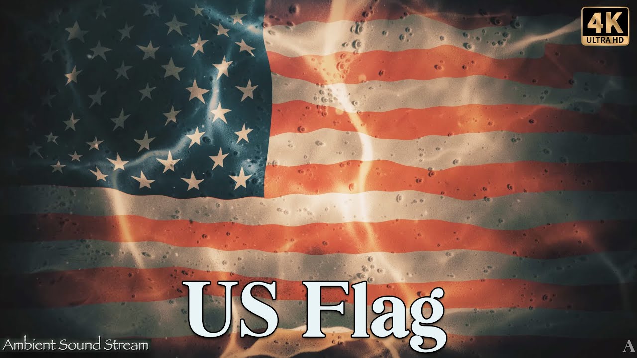 4K AMERICAN US FLAG, Sleep, Study, Relaxing Gentle Rain, Fall Asleep ...