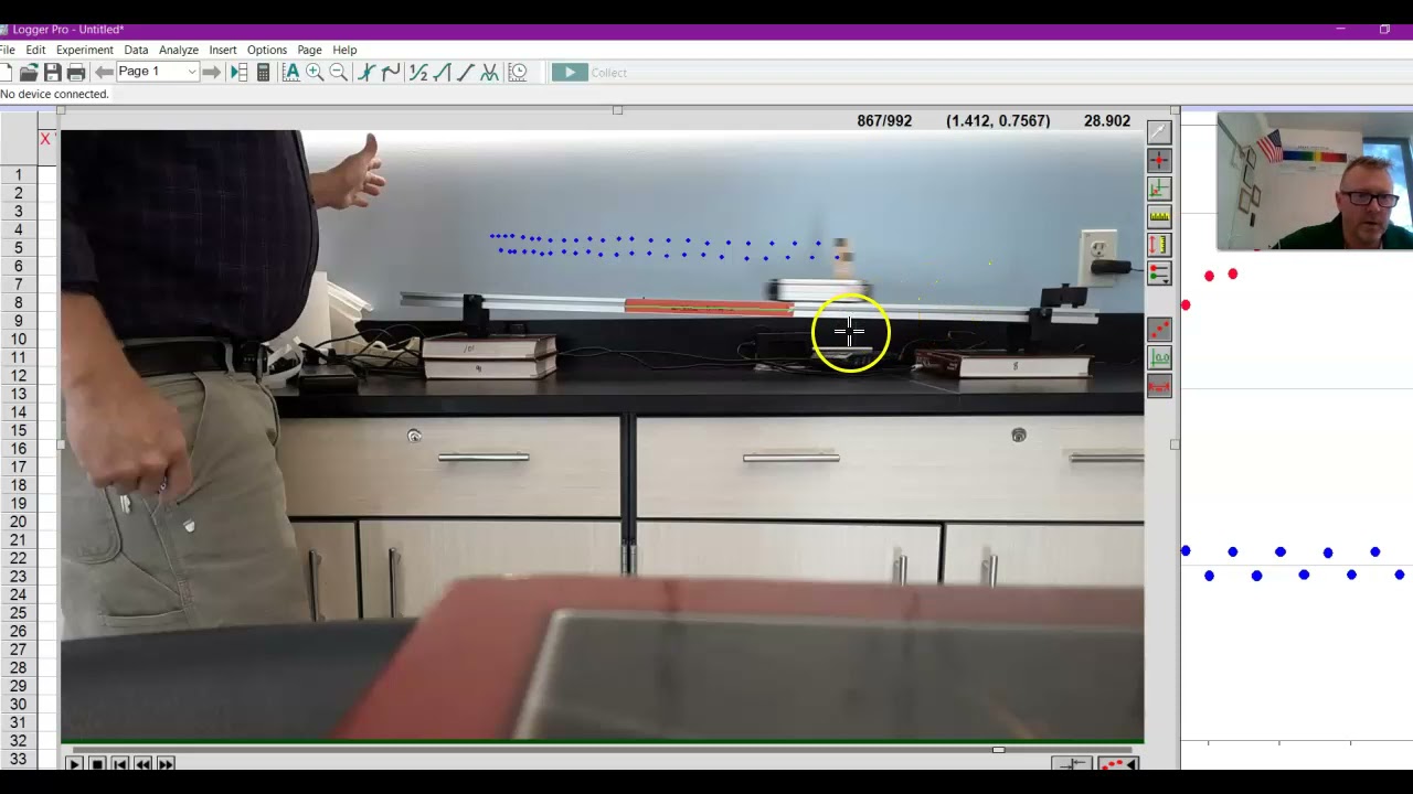 Using Logger Pro, Video Analysis to find acceleration - YouTube