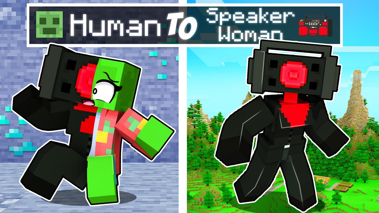 From Human to SPEAKER WOMAN in Minecraft! - YouTube
