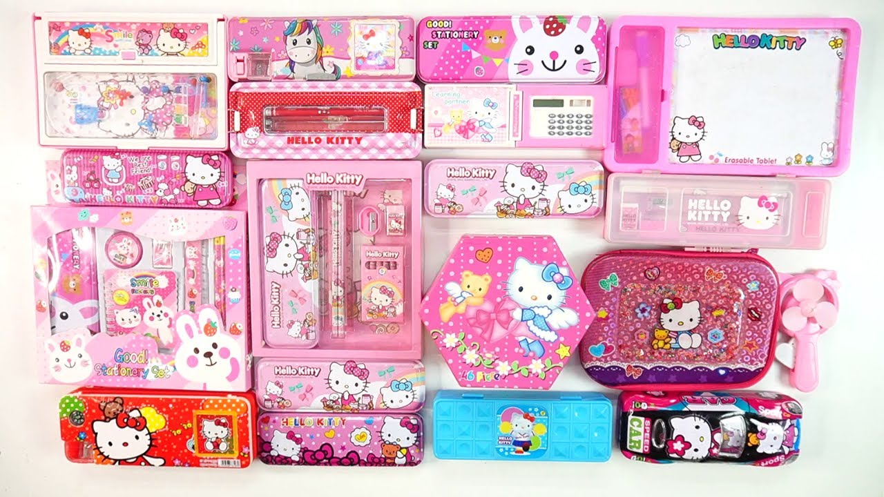 hello kitty Stationery Collection🥰Geometry, Pencil Box, Pouch ...