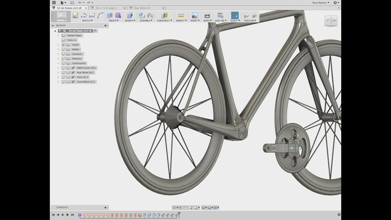 Carbon Fiber Bike Frame Design: Rear Wheel - YouTube