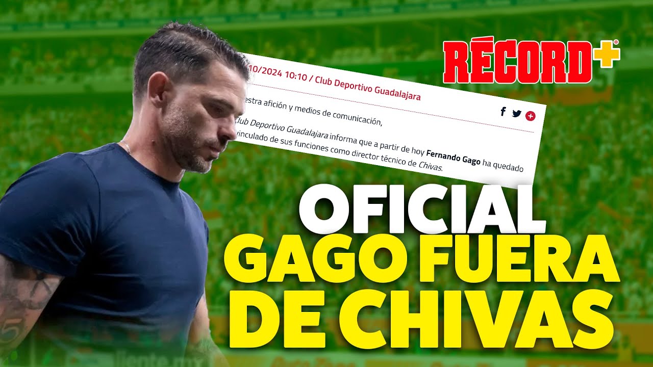 ¡OFICIAL! FERNANDO GAGO SE VA de CHIVAS. ¿Regresa MATÍAS ALMEYDA? - YouTube