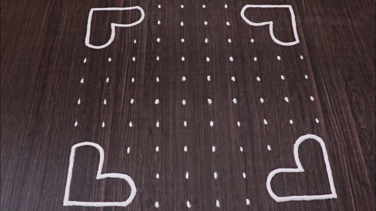 Very easy 10*10 dots rangoli design step by step tutorial | muggulu ...