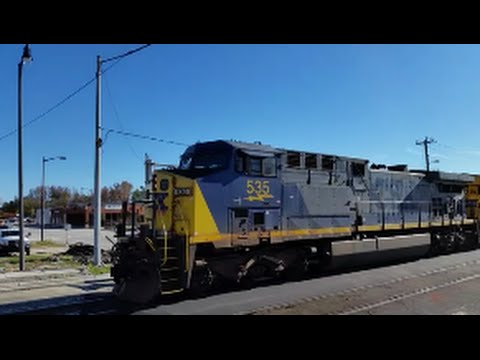 [YN2COMBO][CSX]535 CW44AH & AC60CW Leads N455-19 Through Fayetteville NC Size Train - YouTube