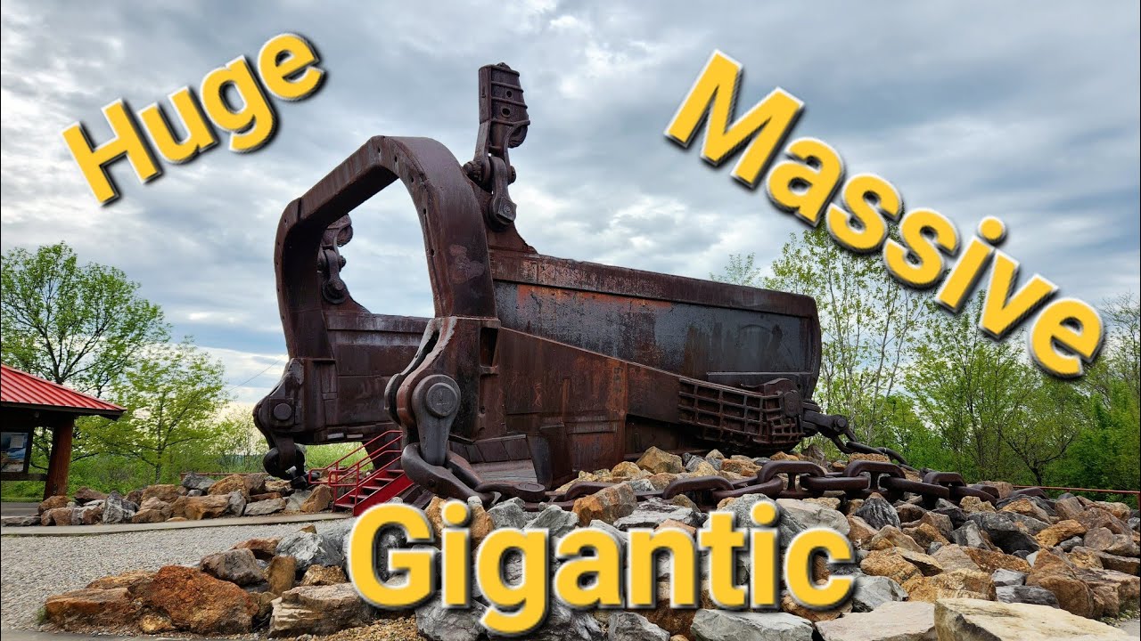Big Muskie's bucket and miners memorial - YouTube