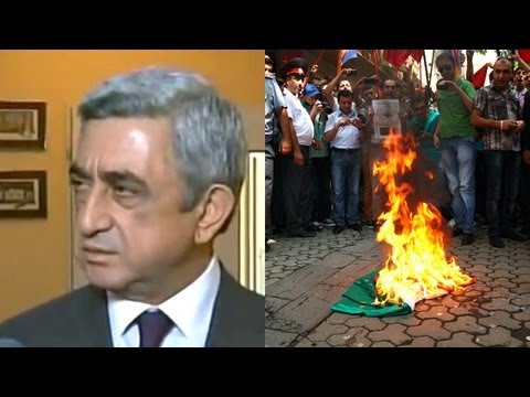 Serj Sarkisyanın ermənilərdən xahişi: Macarıstan bayrağını yandırmayın