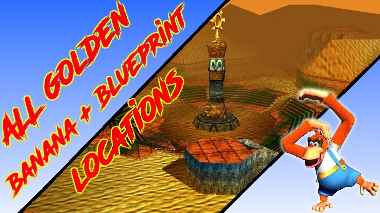 Donkey Kong 64 - Angry Aztec - Lanky Kong Golden Banana + Blueprint ...