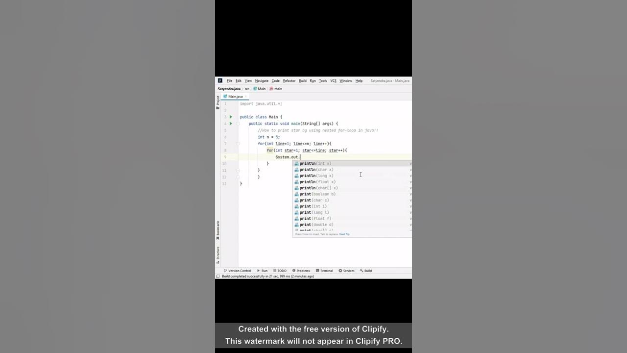 Pyramid Star Pattern In Java | Triangle Star Printing In Java | Use Of 