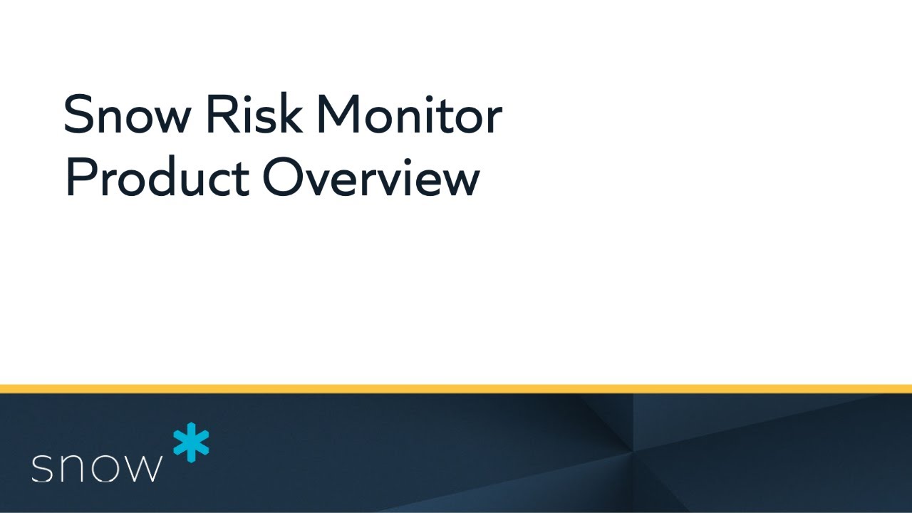 Snow Risk Monitor Product Overview - YouTube