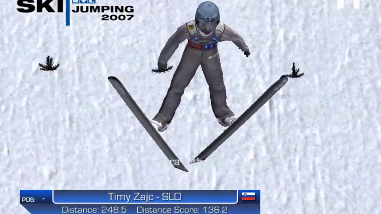 RTL Skijumping 2007 ultra jump record 248.5 bad jump - YouTube