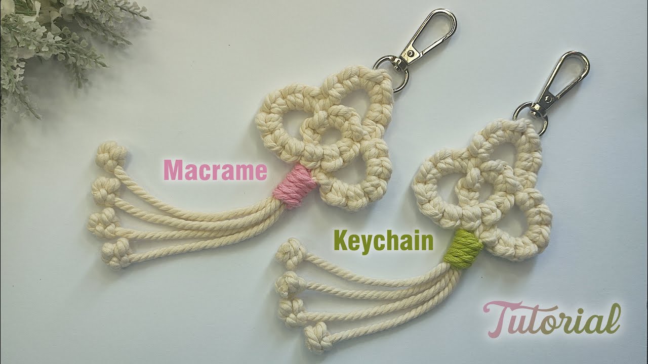 How to Make Macrame Keychain | Macrame tutorial - YouTube
