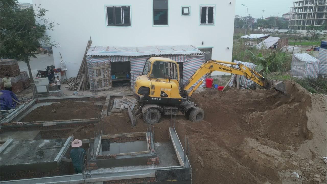 Excavators dig foundations and level the ground for house construction #3 | Excavator Working ...