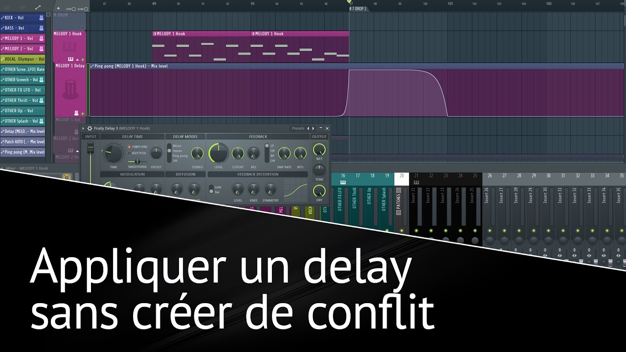 Appliquer un delay sans créer de conflit (tutoriel FL Studio) - YouTube
