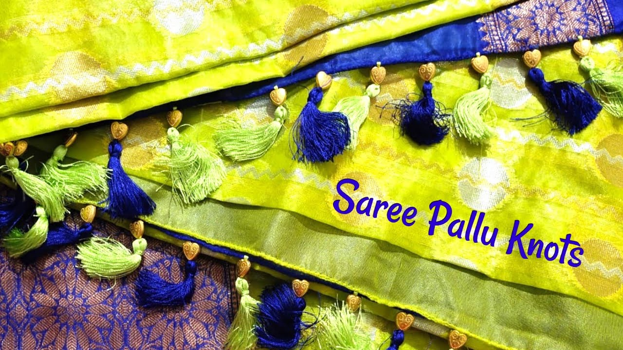 Saree pallu knots | How to make saree pallu knots using beads | saree ...