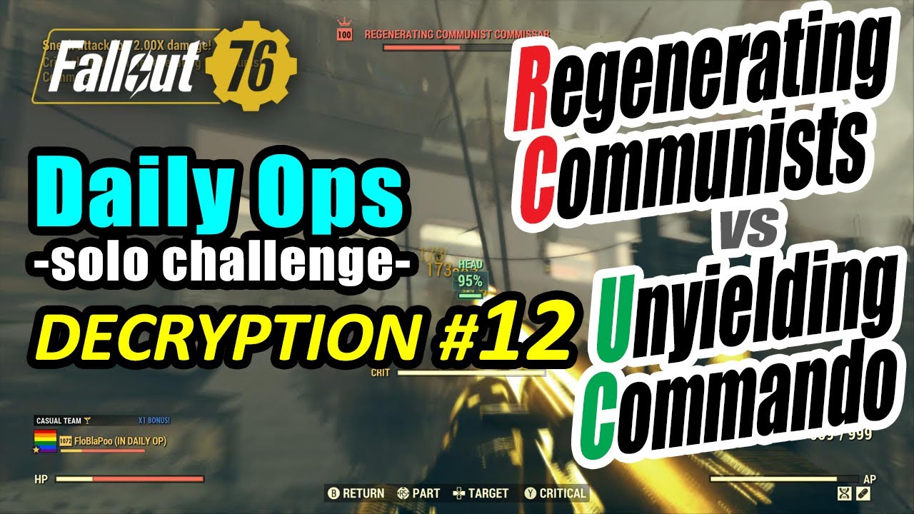Daily Ops (solo challenge) DECRYPTION Part 12（グループ再生オプスに不屈ソロで挑戦！） - YouTube
