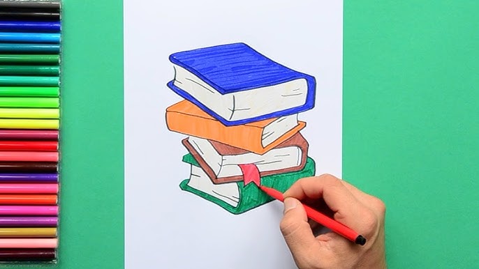 How To Draw Books On A Shelf