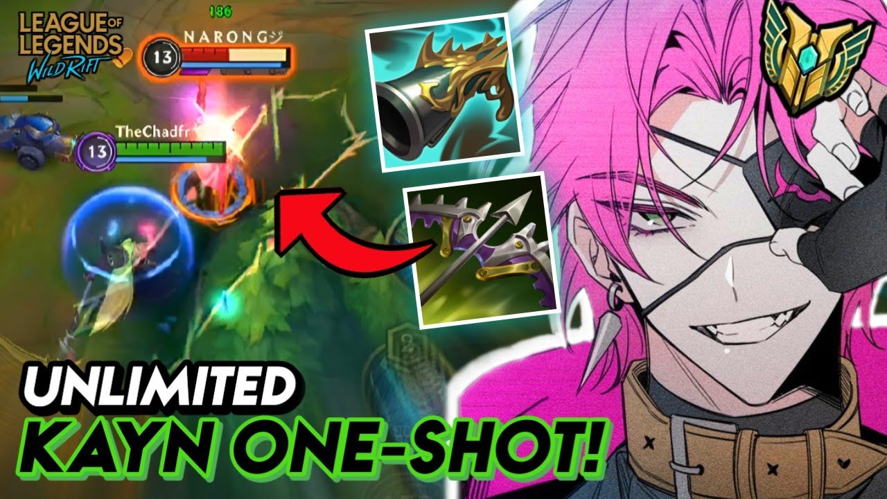 UNLIMITED BLUE KAYN ONE-SHOTS FULL GAMEPLAY! (BUILD & RUNES) | WILD ...