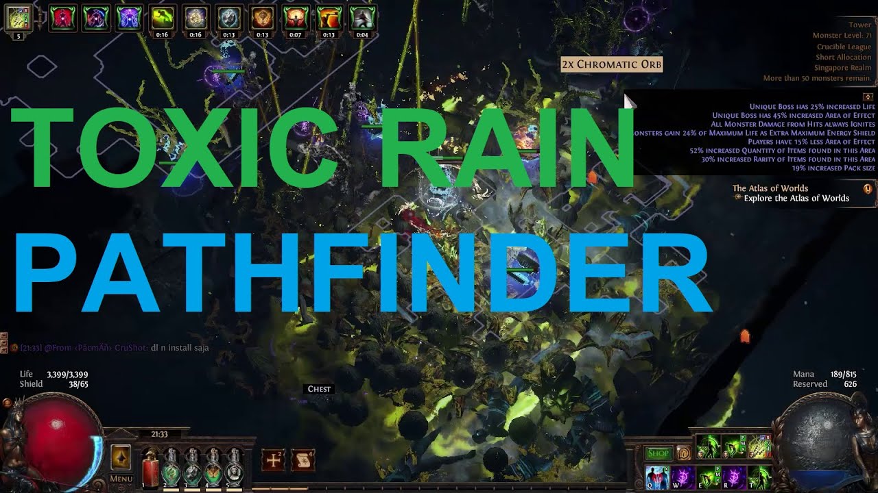 Path of Exile Test Run with Toxic Rain Pathfinder - YouTube