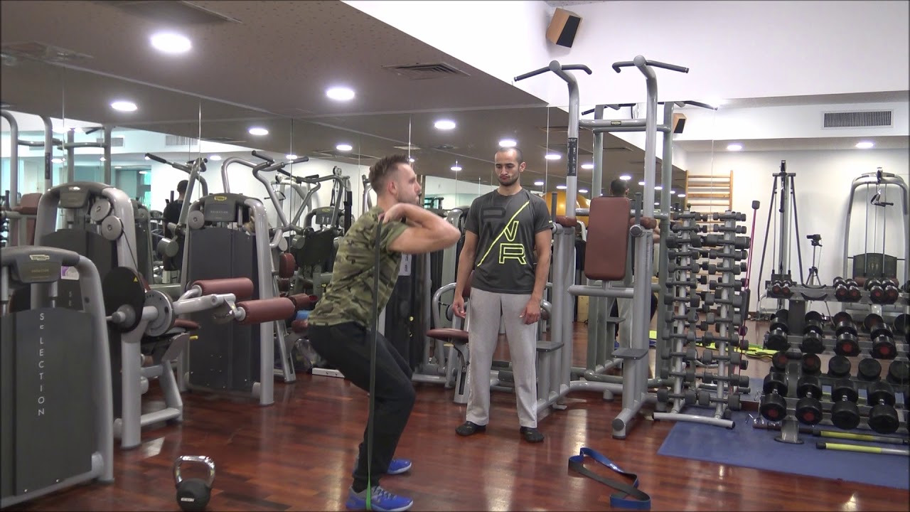 How to set up Monster Front Squats [ NEZ Monster Bands Training ] - YouTube