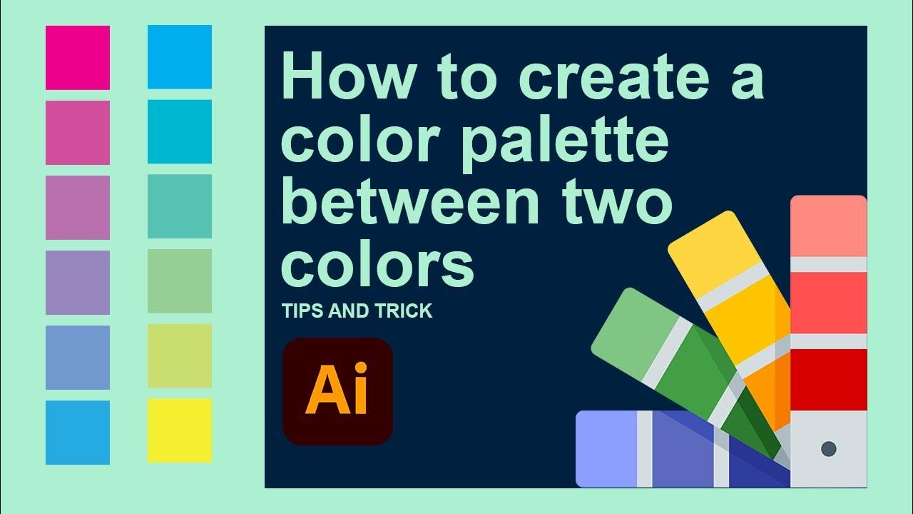 How To Create a Color Palette Between Two Color in Adobe Illustrator ...