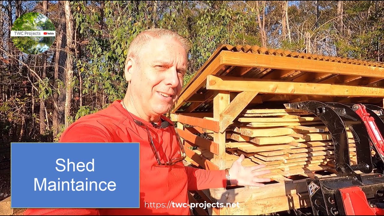 141-Repairing My Wood Drying/Tractor Implement Storage Shed - YouTube