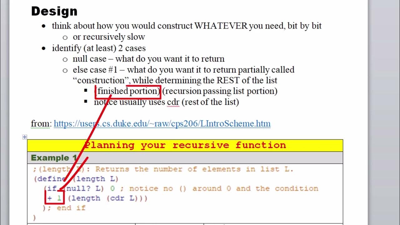 21 - Recursive List Function Construction - Part 1 - YouTube