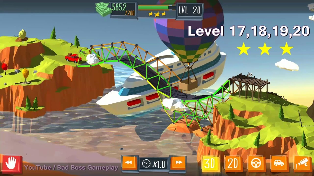 Build a Bridge Level 17 18 19 20 [ 3 Star ] Android Gameplay HD - YouTube