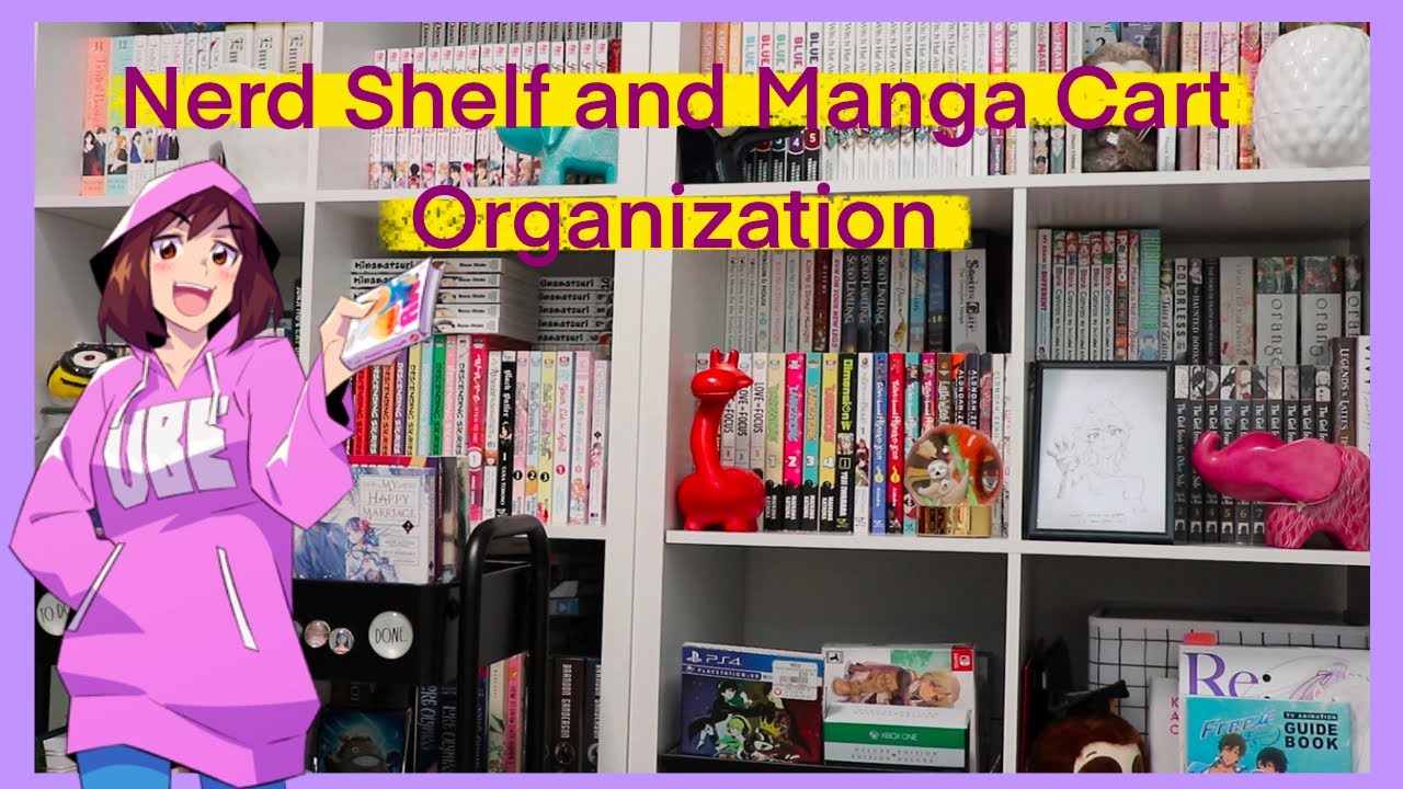 Nerd Shelf and Manga Cart Organization - YouTube