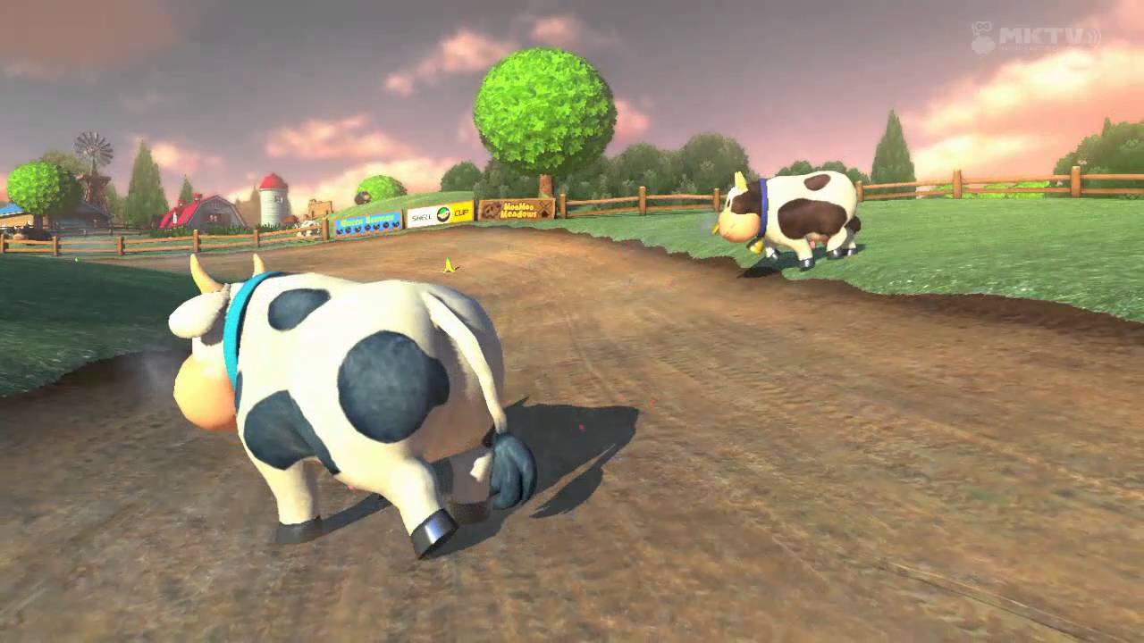 Wii U - Mario Kart 8 - (Wii) Moo Moo Meadows - YouTube