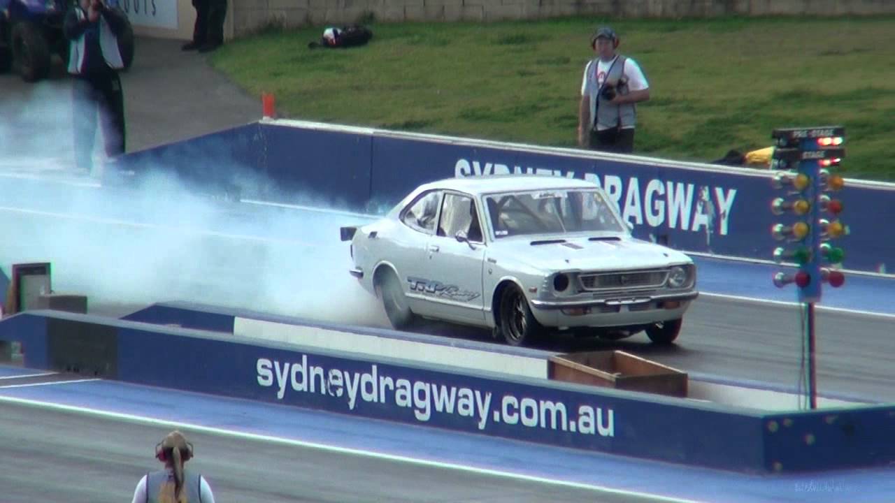 TRP RACING COROLLA TURBO RUNS 7.66 @ 180 MPH - SYDNEY DRAGWAY - 17.7. ...