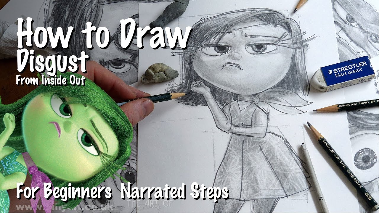 How to Draw Disgust from Disney Pixar's Inside Out for beginners - YouTube